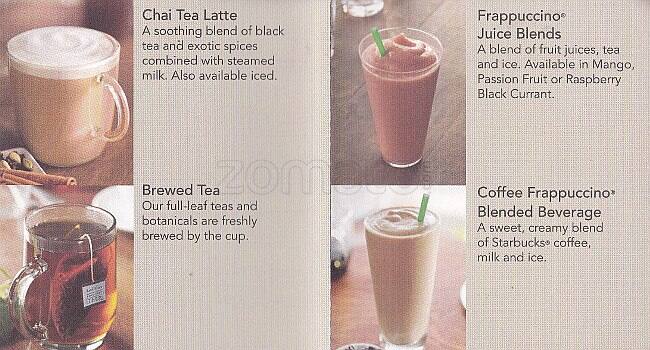 Menu at Starbucks, Jakarta, Puri Indah Mall Expansion