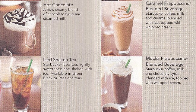 Menu at Starbucks, Jakarta, Puri Indah Mall Expansion