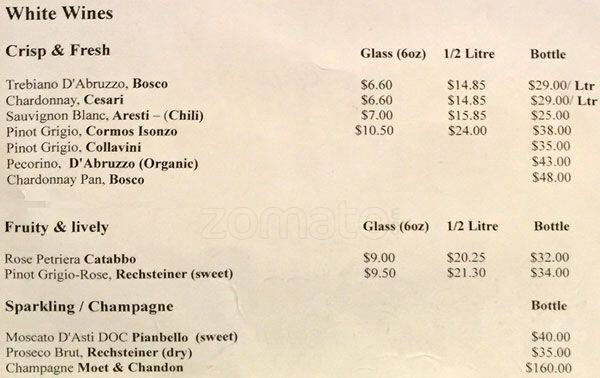 Menu at Tony Spiducci's Ristorante BBQ, Milton