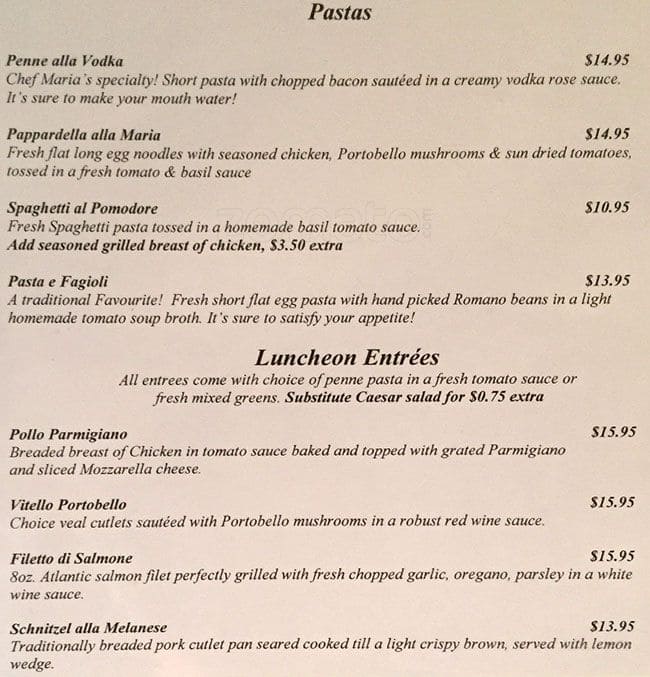 Menu at Tony Spiducci's Ristorante BBQ, Milton
