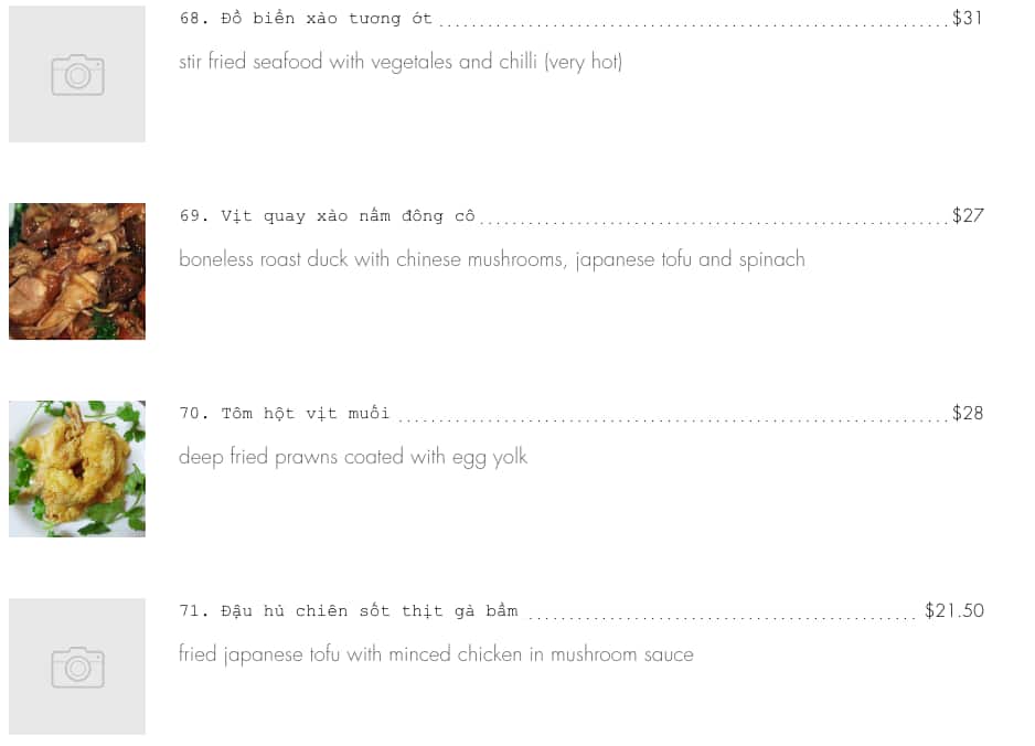 Menu at LiDo Restaurant, Perth