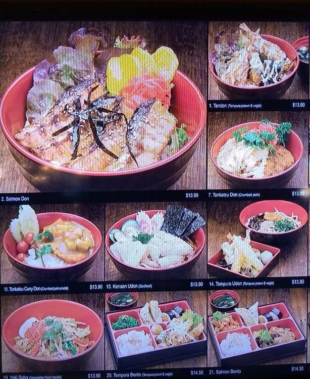 Menu at Sobo restaurant, Docklands