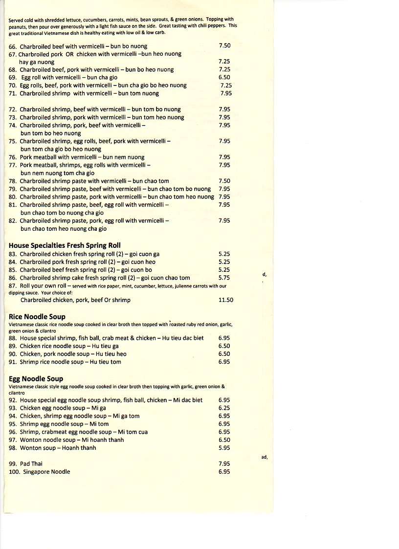 Menu at Noodle 21 restaurant, Redlands