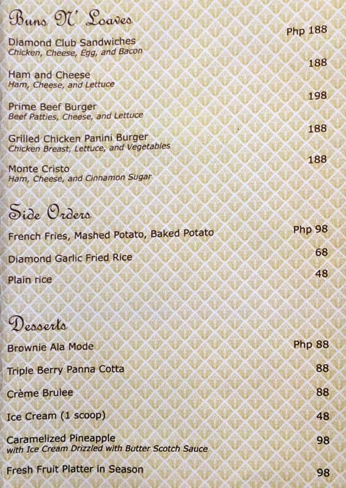 Menu at 8th Street Bar & Coffee Lounge, Cebu City