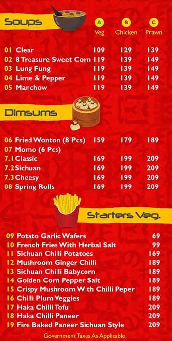 Menu of Wow Chow, Balewadi, Pune