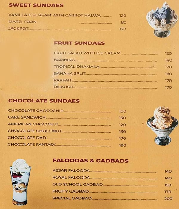 Menu of Scoops Of Mangalore, Malleshwaram, Bangalore