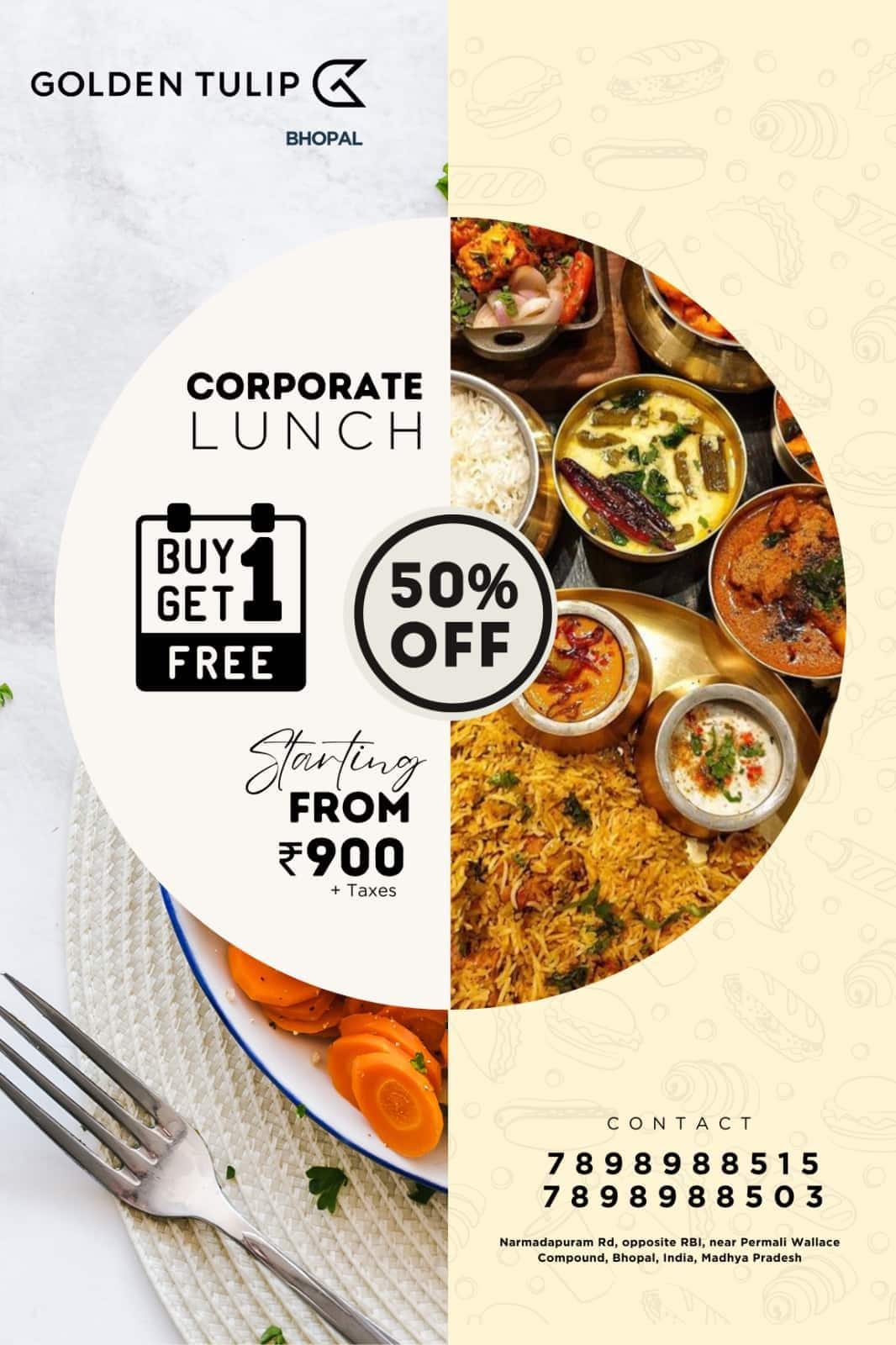 Menu of Golden Tulip, Maharana Pratap Nagar, Bhopal