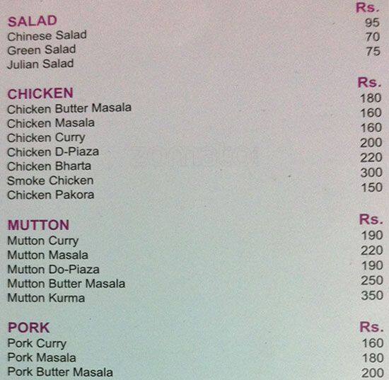 Menu at Shengyan Pool Bar & Restaurant, Guwahati, Anuradha Cinema Complex