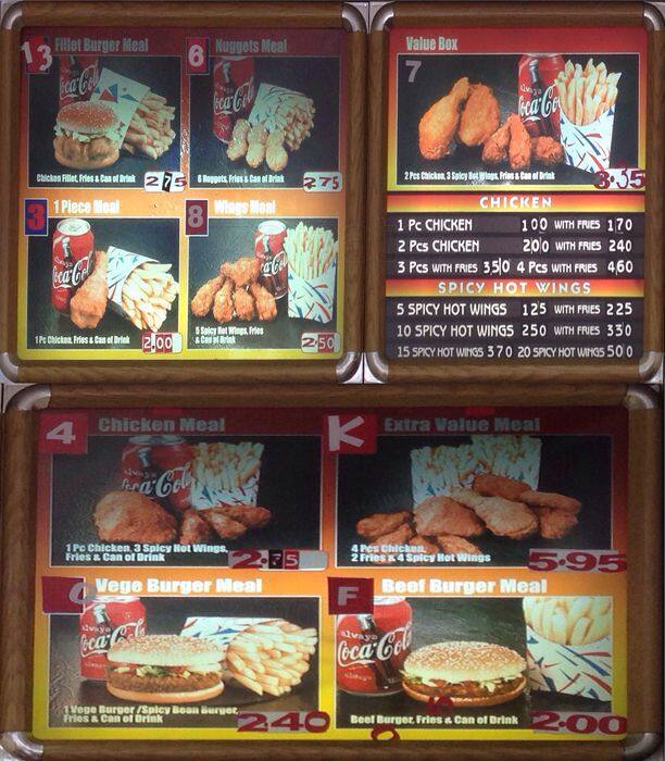 Menu at East Ham Fried Chicken restaurant, London