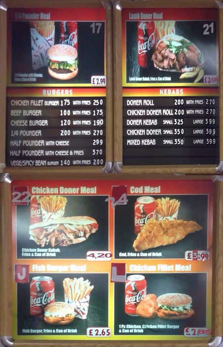 Menu at East Ham Fried Chicken restaurant, London