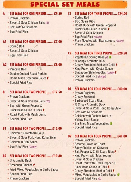 Menu at New China Takeaway restaurant, London, 104 Norwood High St