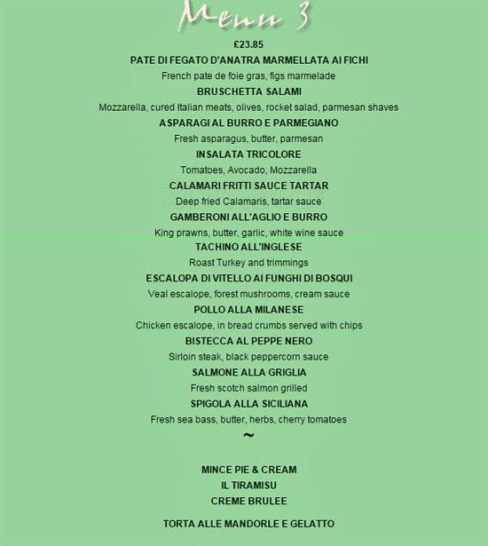 Menu at La Collina restaurant, Harrow, 40 High St