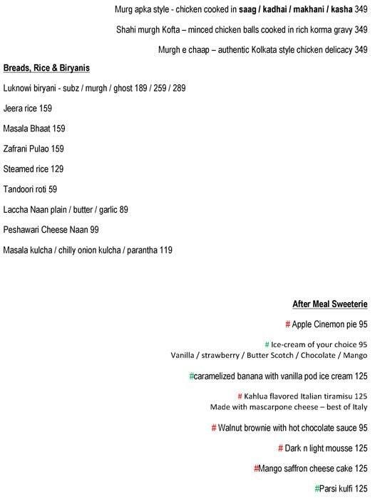 Menu at The Eye Club Resto Lounge & Bar - Hotel Hindusthan ...