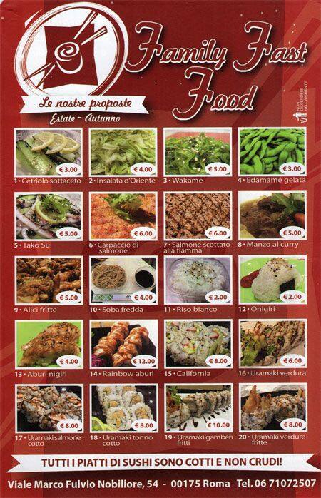 Family Fast Food a Roma: Foto del Menu con Prezzi - Zomato Italia