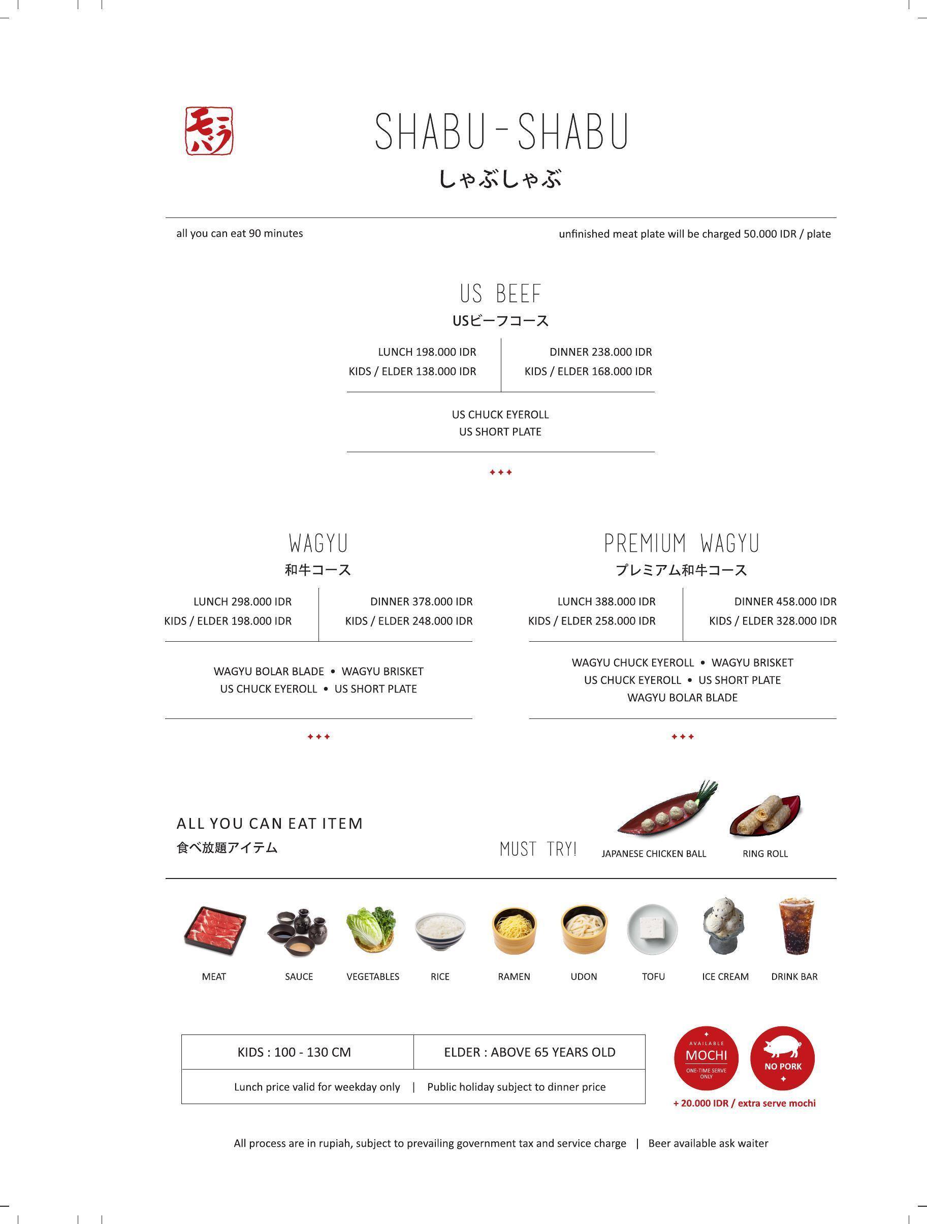 Menu at Momo Paradise restaurant, Jakarta, Plaza Indonesia Extension ...