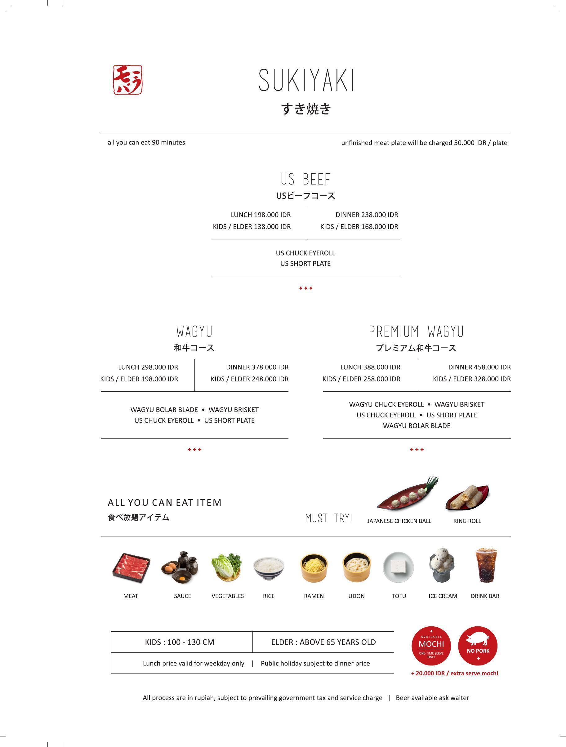 Menu at Momo Paradise restaurant, Jakarta, Plaza Indonesia Extension ...