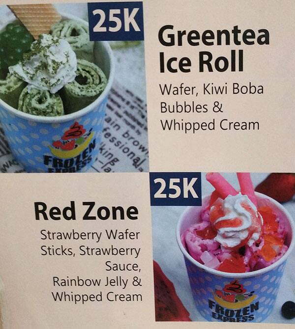 Menu at Frozen Express desserts, Jakarta, Jl. Tebet Barat 4 No. 12