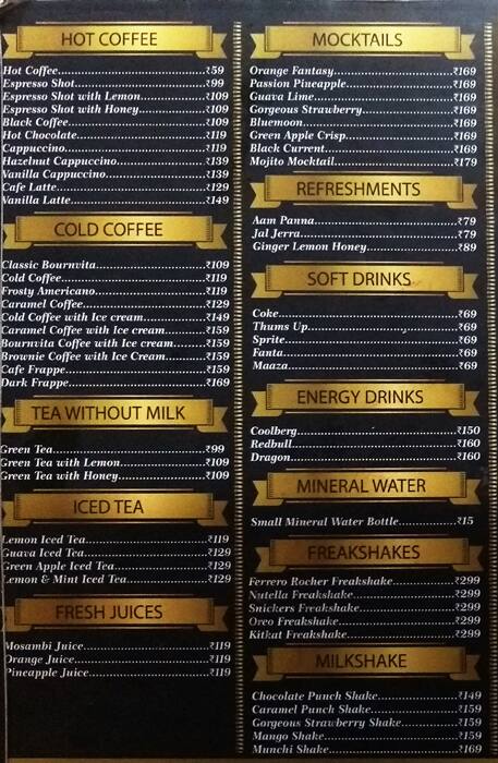 Menu at Cafe Appetito, Vadodara, Zex House