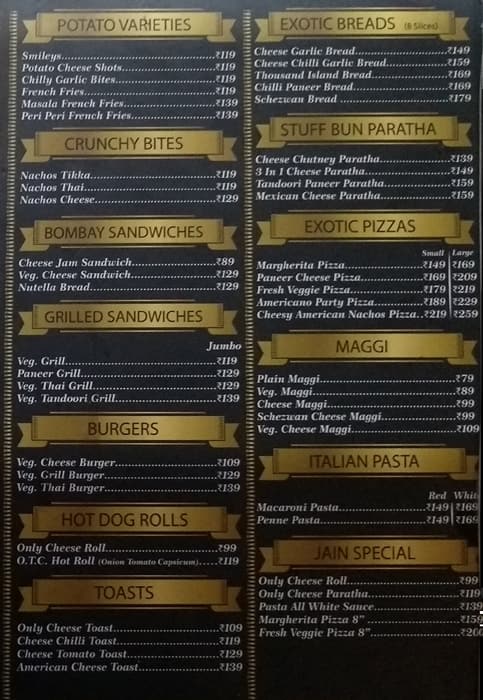 Menu at Cafe Appetito, Vadodara, Zex House