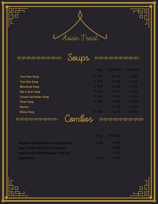Menu of Asian Treat, Ghodbunder Road, Thane