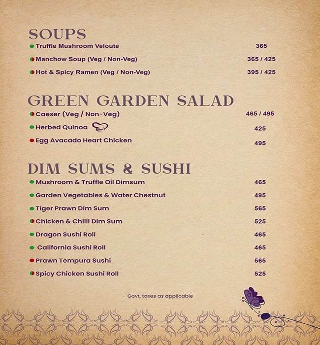Menu of Elia Kitchen & Bar, Rajouri Garden, New Delhi