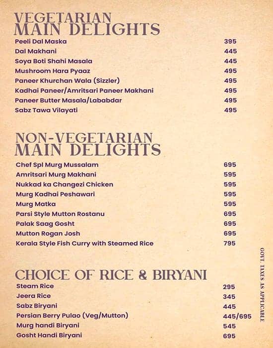 Menu of Elia Kitchen & Bar, Rajouri Garden, New Delhi