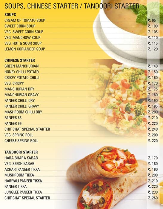 Menu of Chit Chat, Karelibaug, Vadodara