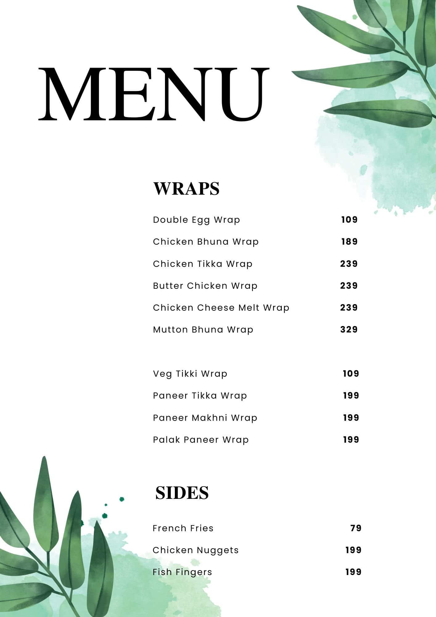 Menu of Wrap Star, Andheri Lokhandwala, Andheri West, Mumbai