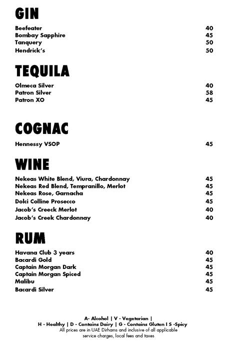 Menu at Ono cafe Abudhabi, Abu Dhabi, Hamdan Bin Mohammed St