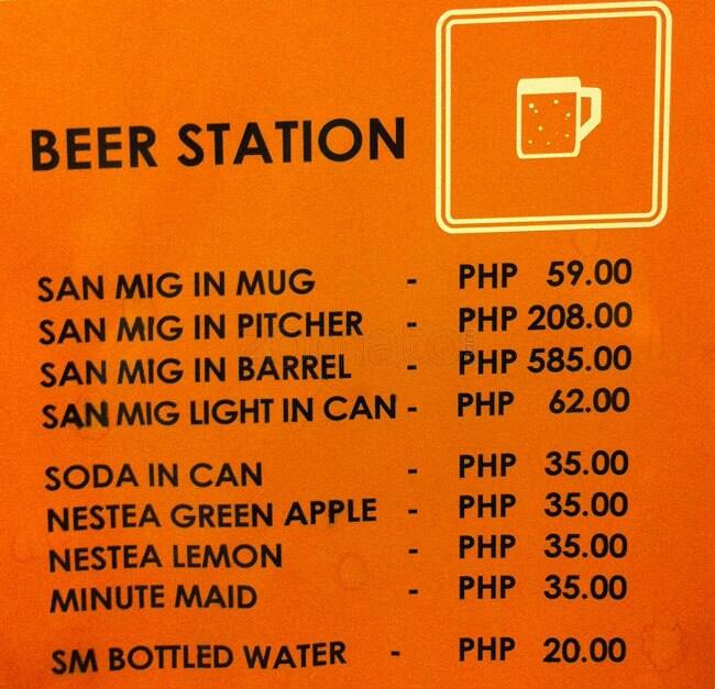 Carta del pub y bar Beer Station, San Juan, LG