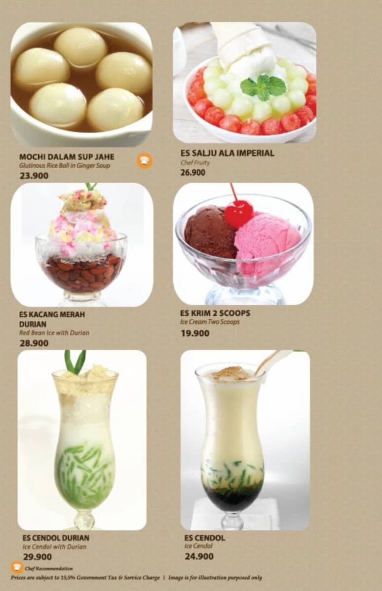 Menu at Imperial Duck Express restaurant, Jakarta, Moi