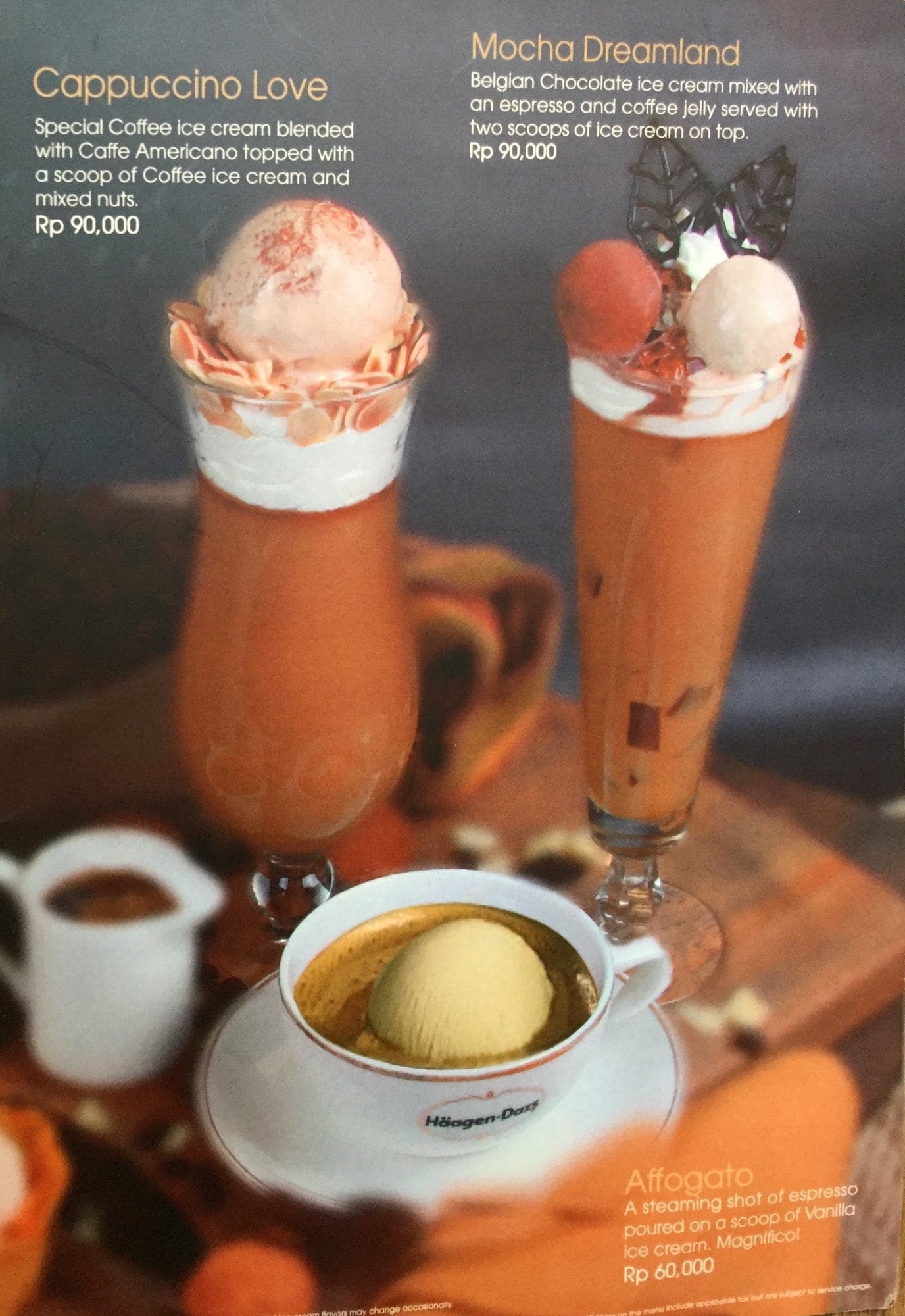 Menu at Haagen - Dazs desserts, Jakarta, Senayan City