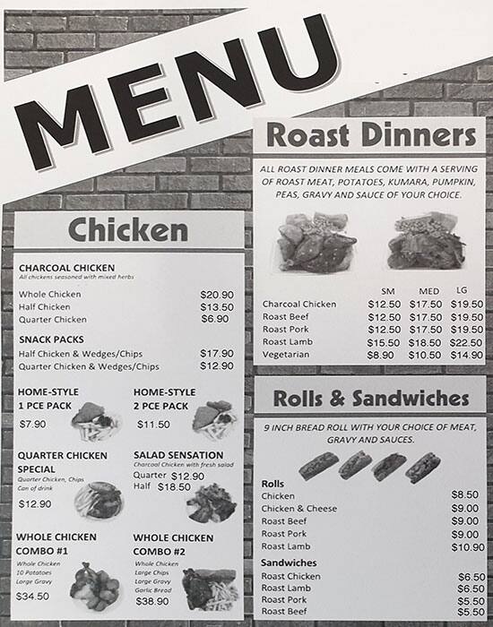 Menu at Chicken Spot restaurant, Hamilton