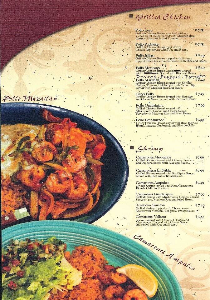 Menu at La pachanga pub & bar, Sullivan