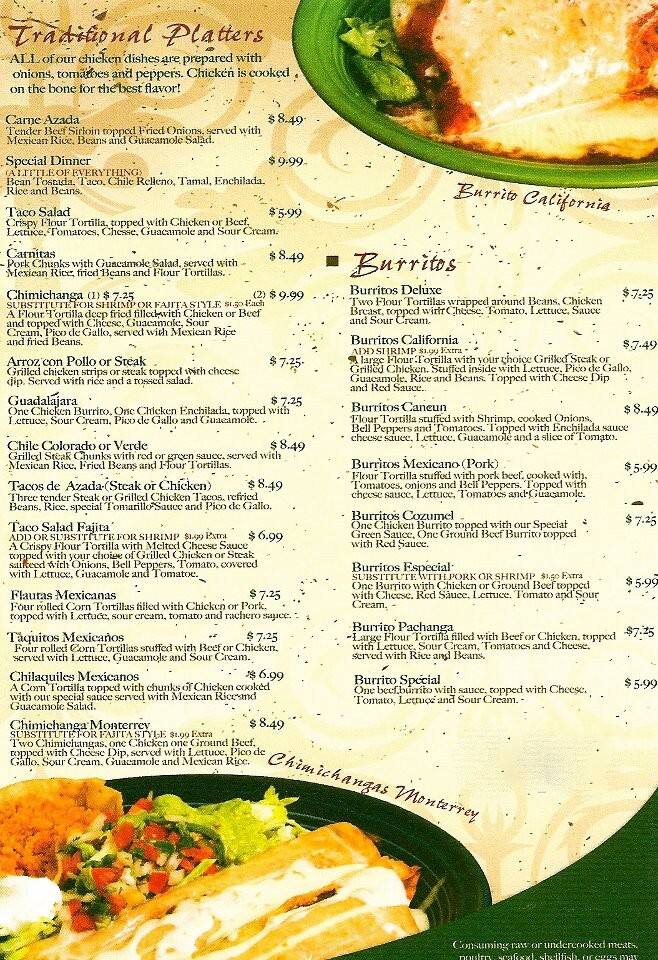 Menu at La pachanga pub & bar, Sullivan