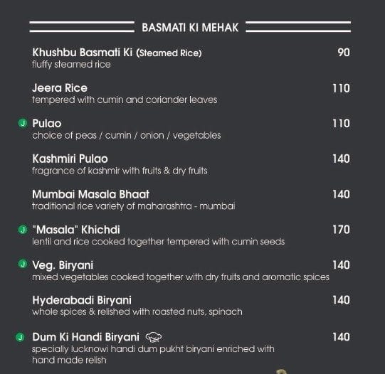 Menu at Masala Kitchen, Ahmedabad
