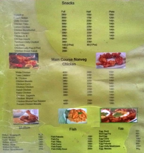 Menu at Four Seasons Restaurant Bar, Kota