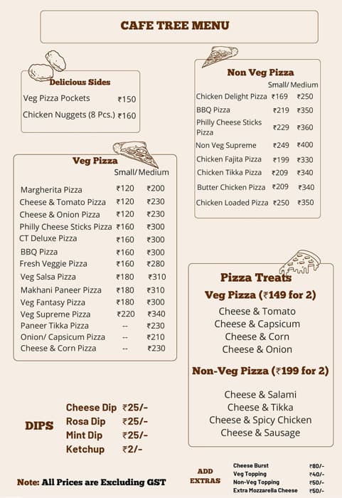 Menu of Cafe Tree, Janakpuri, New Delhi
