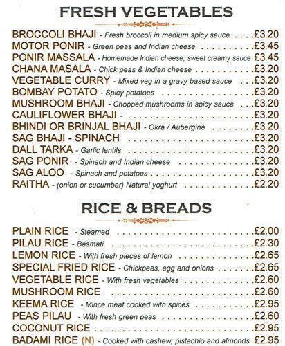 Menu at The Empress restaurant, London, 141 Leman St