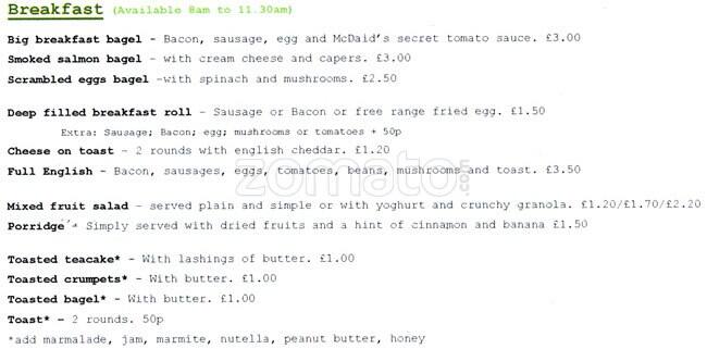 Eastgate Cafe Menu, Menu for Eastgate Cafe, Castlefield, Manchester ...