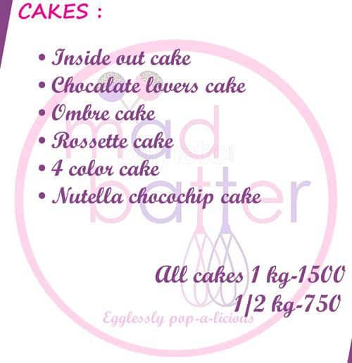 Menu at The Mad Batter, Chennai