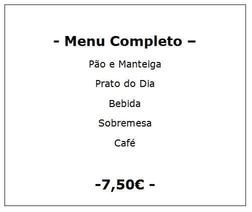Menu em Solário Caparide restaurante, Alcabideche