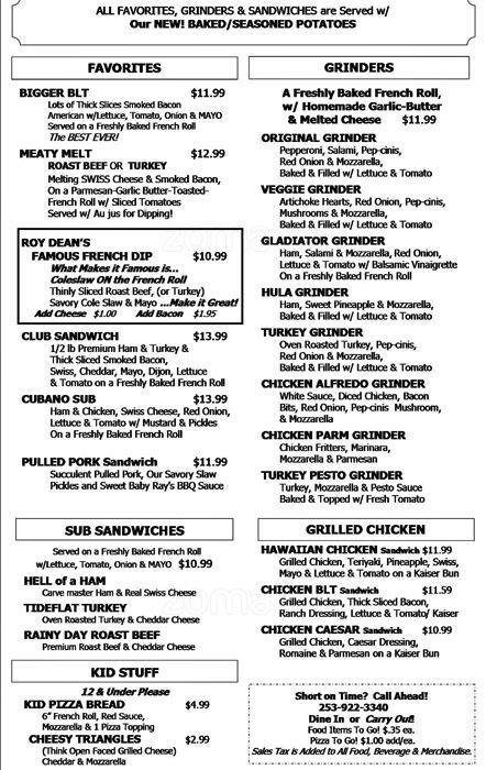 Menu at Milton Tavern pub & bar, Milton
