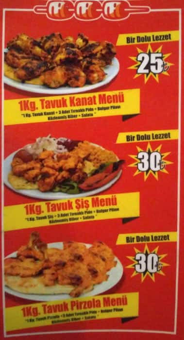 Menu at gurbuz usta ciger kebap & et mangal, Istanbul