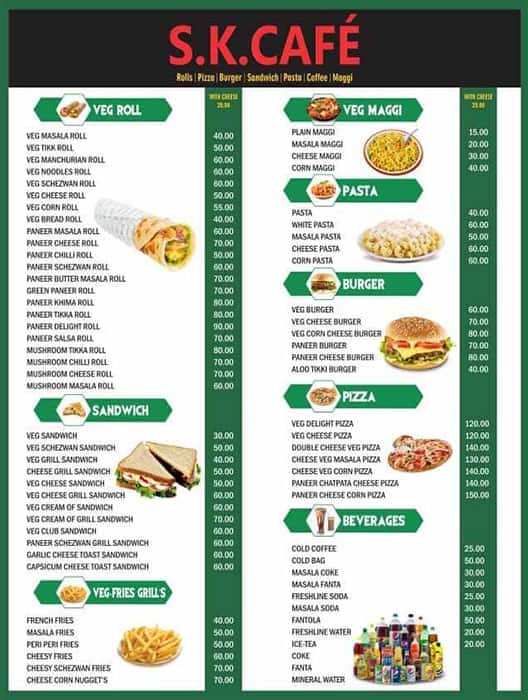 Menu of SK Cafe, Talegaon, Pune