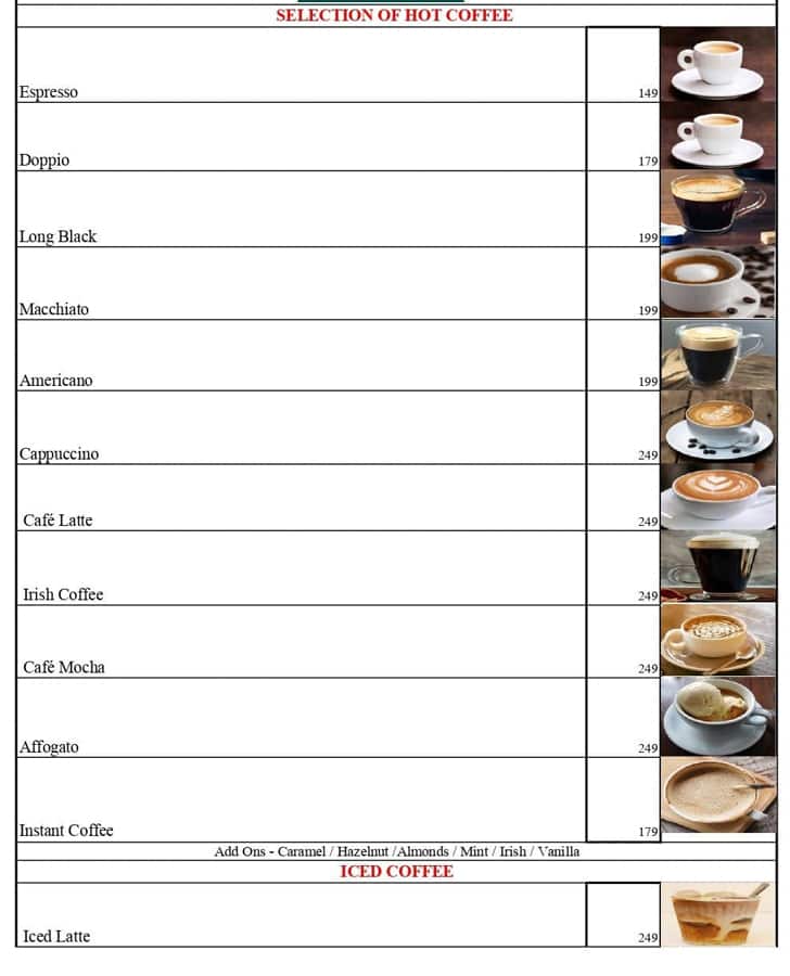 Menu of Subaka, Adajan Gam, Surat