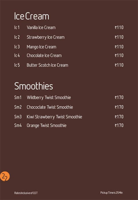 Menu at Hot Chocolate, Coimbatore, Avanashi Road