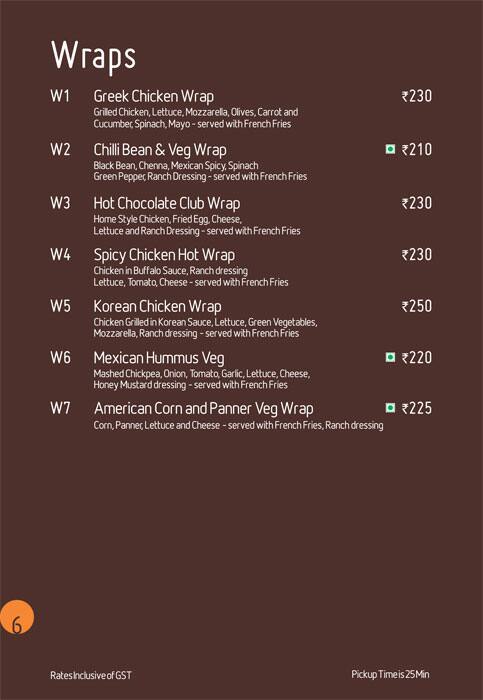 Menu at Hot Chocolate, Coimbatore, Avanashi Road