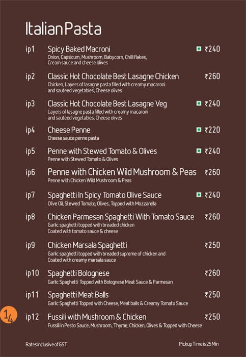 Menu at Hot Chocolate, Coimbatore, Avanashi Road