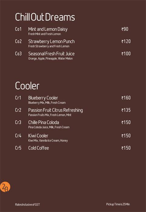 Menu at Hot Chocolate, Coimbatore, Avanashi Road